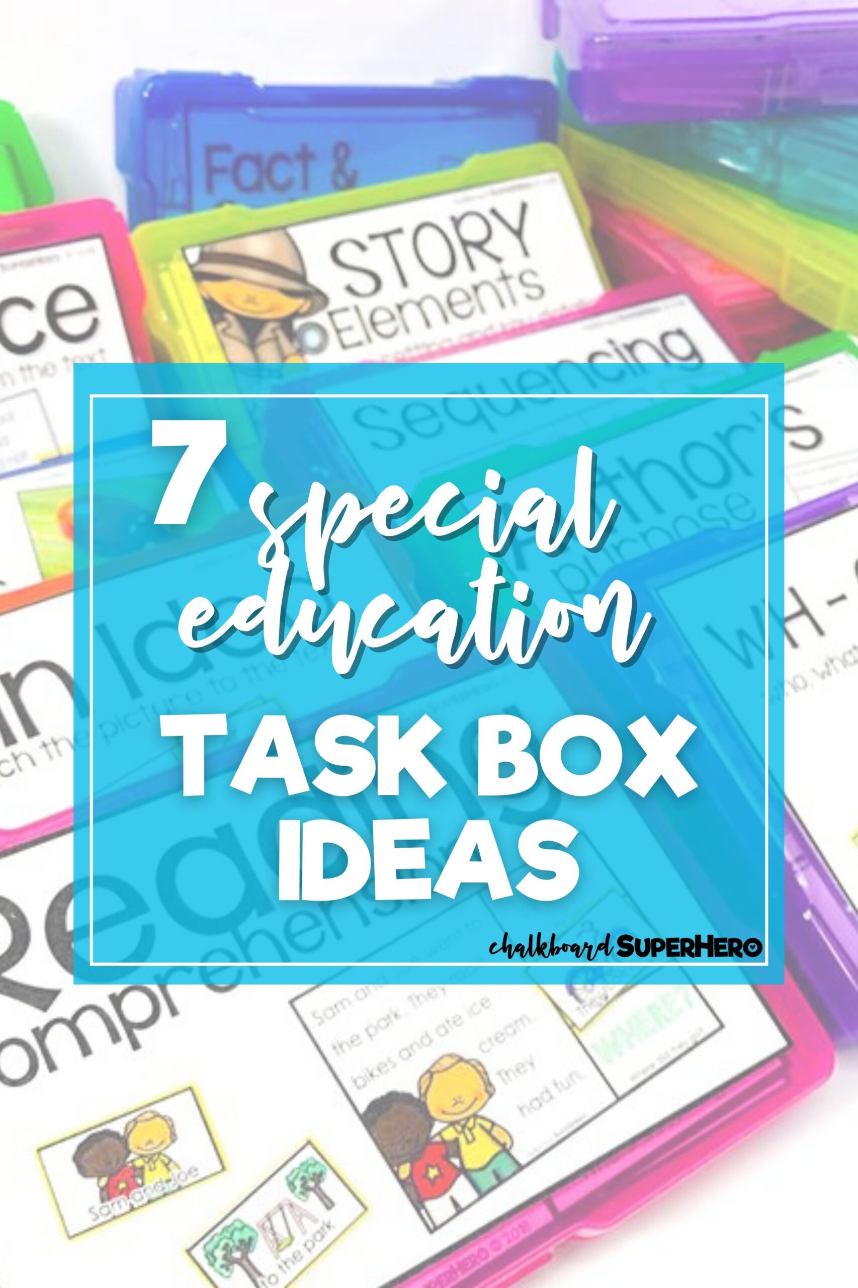 7 Special Education Task Box Ideas Chalkboard Superhero